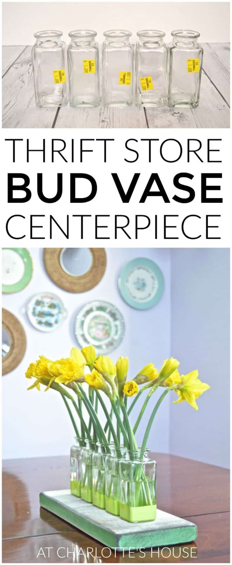 Thrift Store Glass Bud Vase