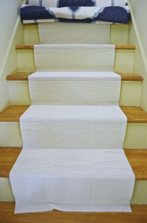 DIY Staircase Runner with Stair Rods