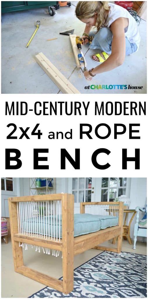 Outdoor Rope Bench- 2x4 and More with Remodelaholic - At Charlotte's House