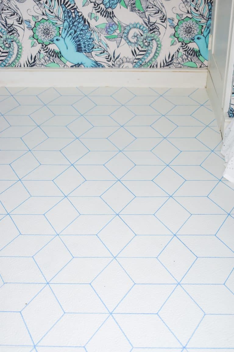 $5 Graphic Painted Vinyl Floors - At Charlotte's House