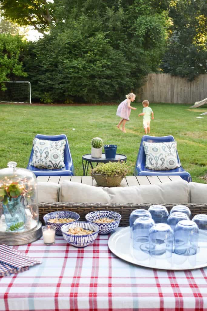 Red, White and Blue Decor for a Backyard Party - At Charlotte's House