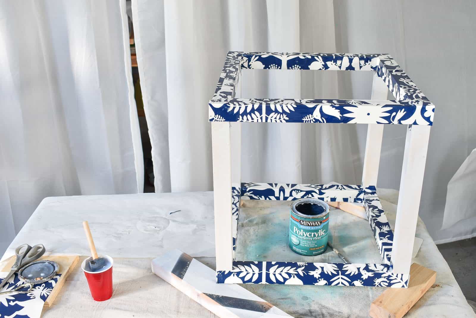 Wallpaper Covered Table - At Charlotte's House