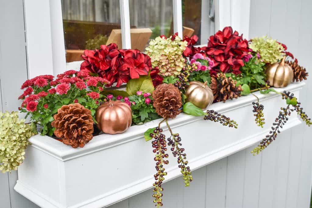 Fall Floral Window Boxes - At Charlotte's House