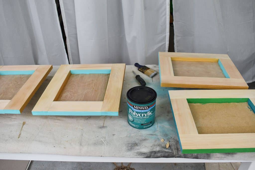 Paint Pour Art in Colorful Wood Frames - At Charlotte's House