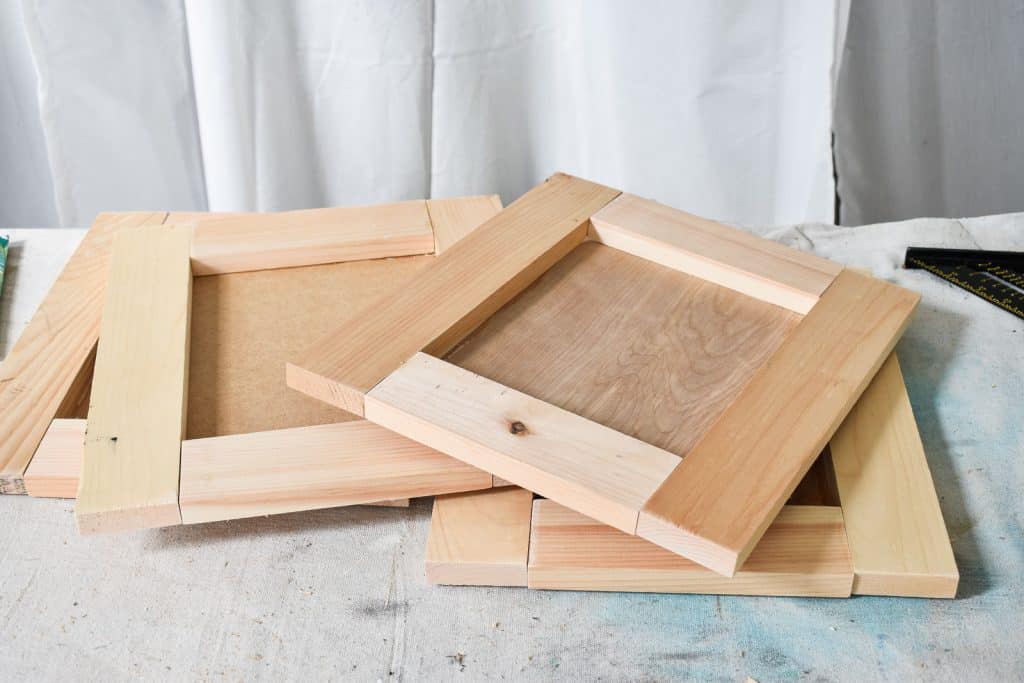 Paint Pour Art in Colorful Wood Frames - At Charlotte's House