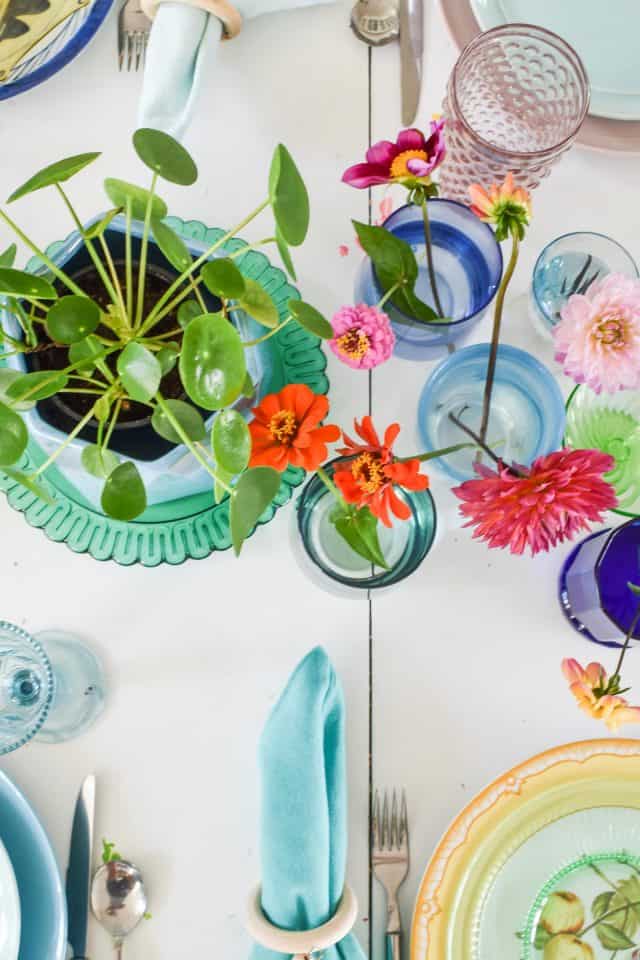 Setting a Colorful Table - At Charlotte's House