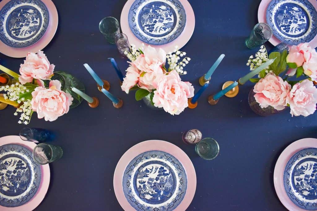 Colorful Spring Table Setting - At Charlotte's House