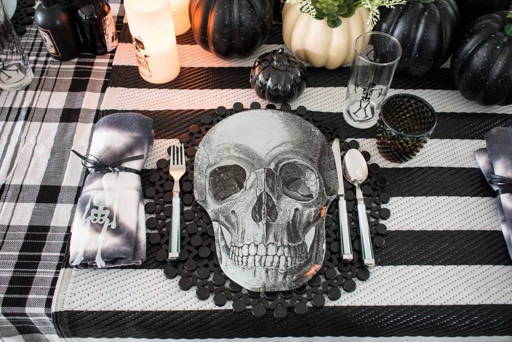 Skeleton Halloween Table Decor-2 - At Charlotte's House