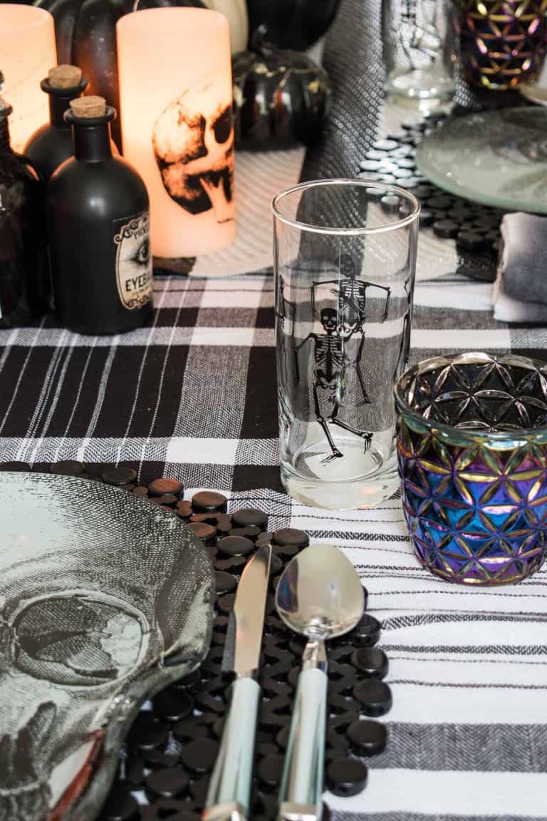 Skeleton Halloween Table Decor - At Charlotte's House