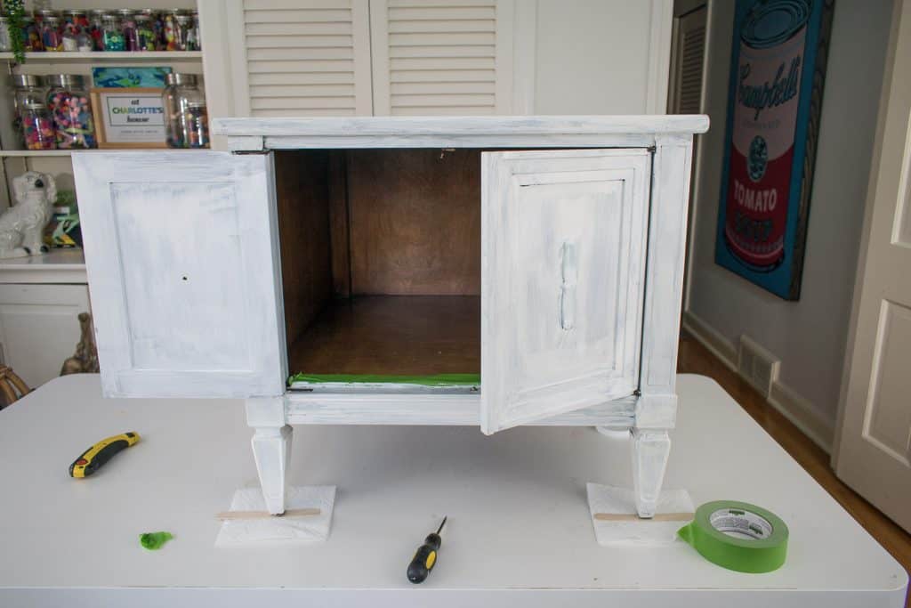 Painting a Wooden Table With the Help of Painters Tape - At Charlotte's ...