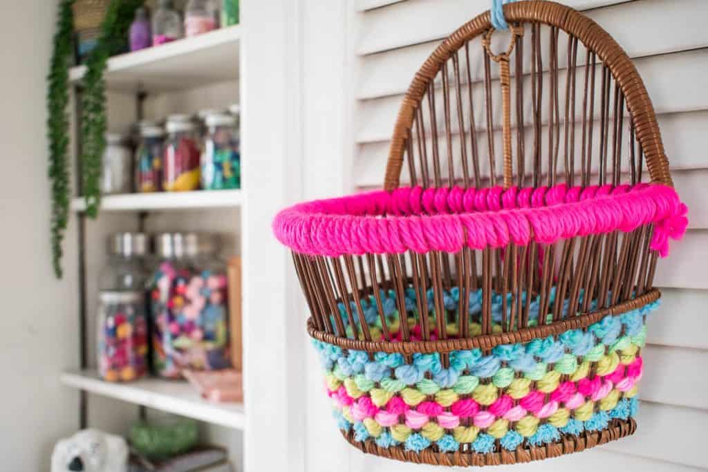 Colorful Basket Makeover - At Charlotte's House