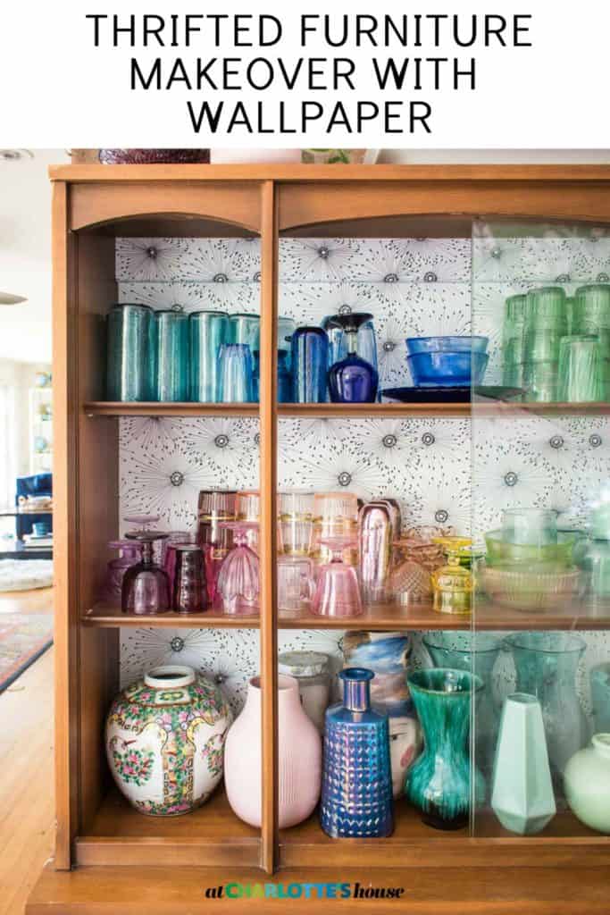 THRIFTED FURNITURE MAKEOVER WITH WALLPAPER - At Charlotte's House