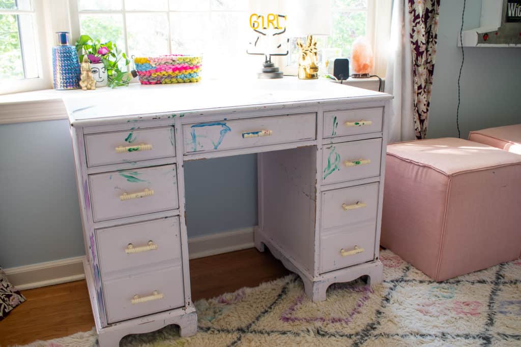 Modern Painted Desk Makeover - At Charlotte's House