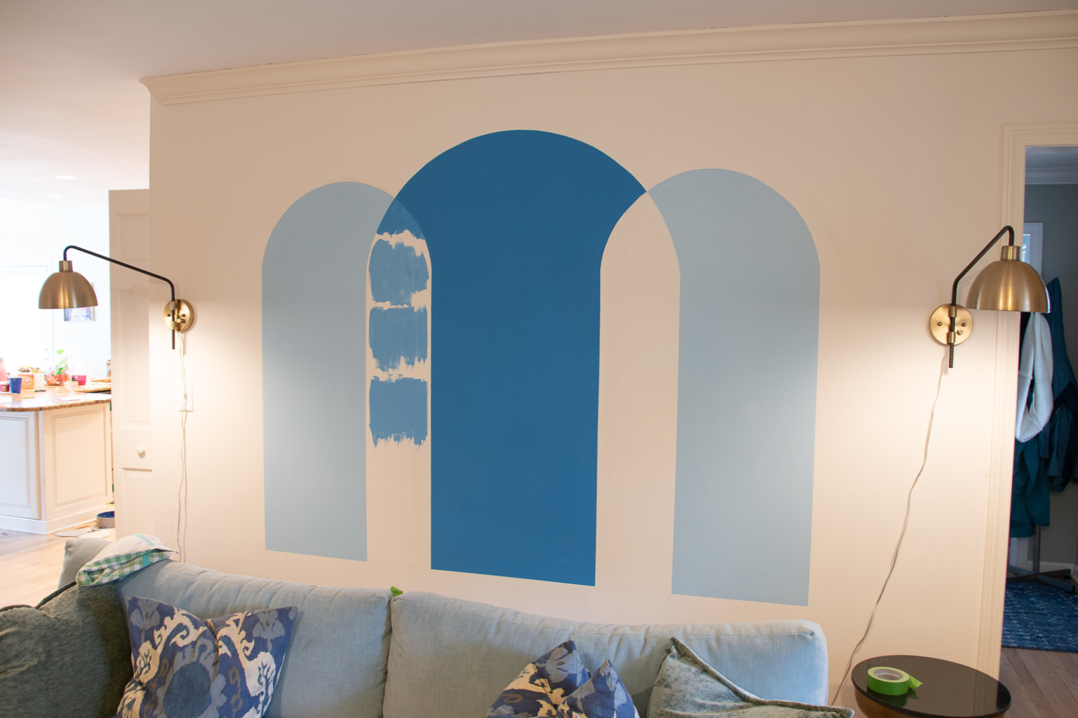 Painted Blue Arch Mural - At Charlotte's House