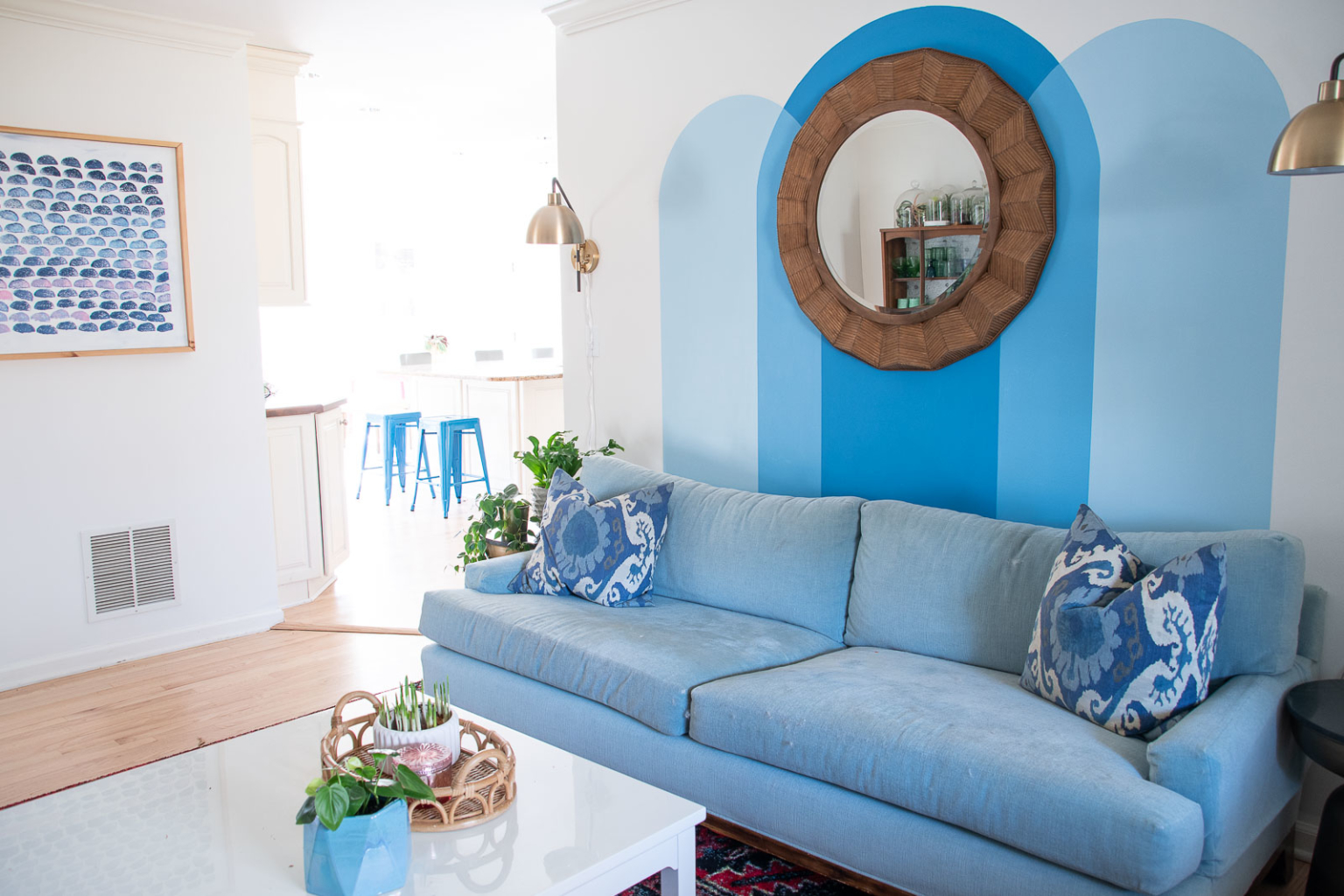 Painted Blue Arch Mural - At Charlotte's House