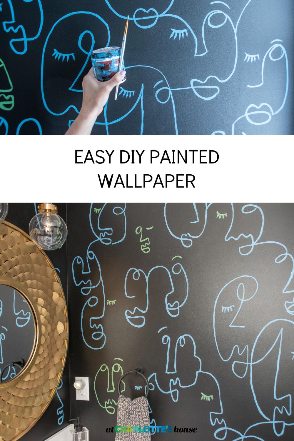 EASY DIY PAINTED WALLPAPER - At Charlotte's House
