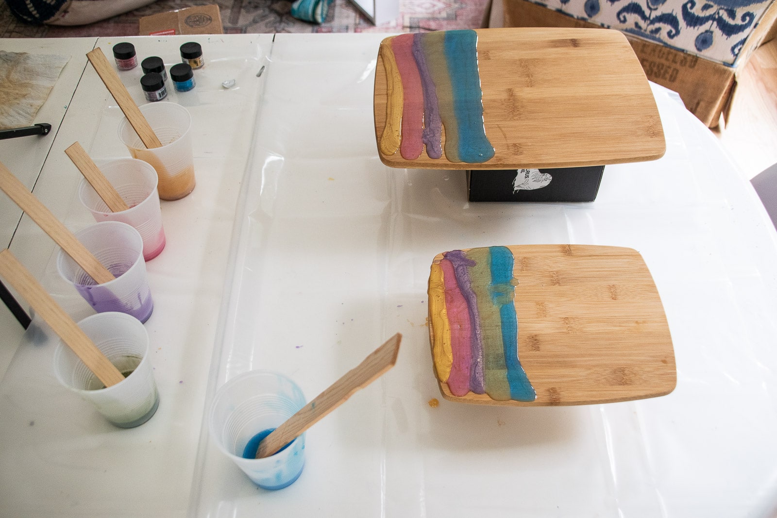 Colorful Epoxy Resin Cutting Board - At Charlotte's House