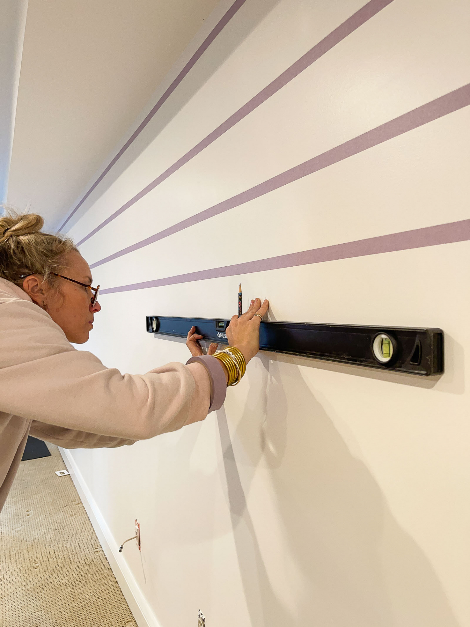 Painting Colorful Stripes in Our Playroom - At Charlotte's House