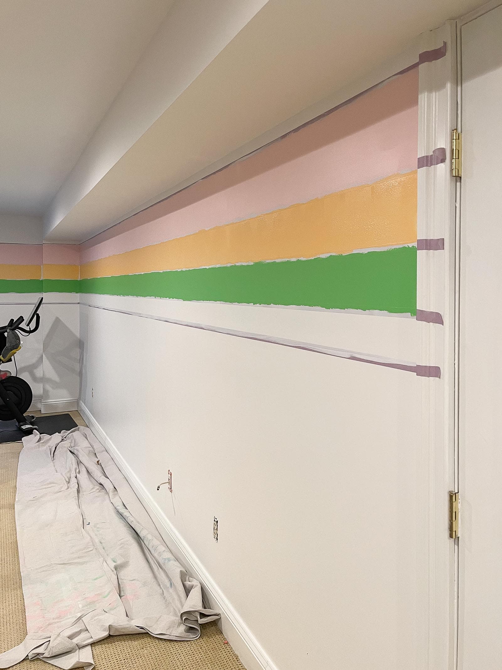 Painting Colorful Stripes in Our Playroom - At Charlotte's House