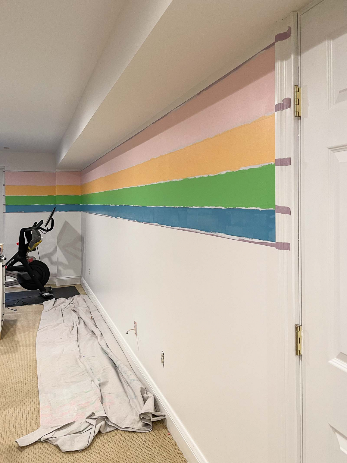 Painting Colorful Stripes in Our Playroom - At Charlotte's House