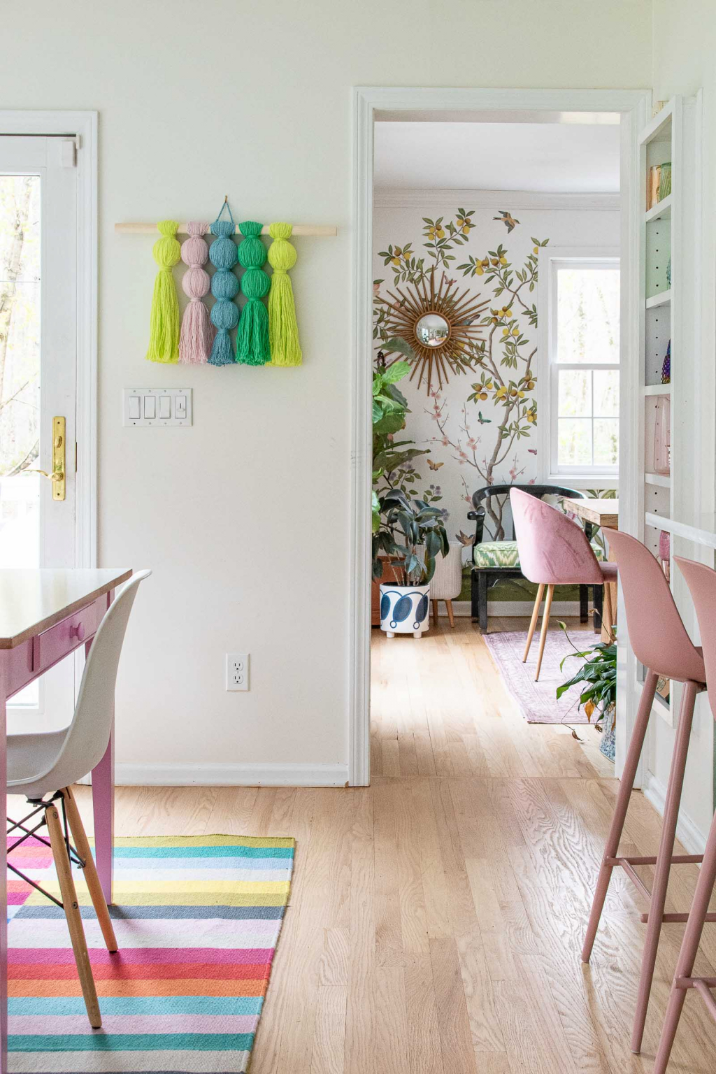 Colorful DIY Yarn Wall Hanging - At Charlotte's House