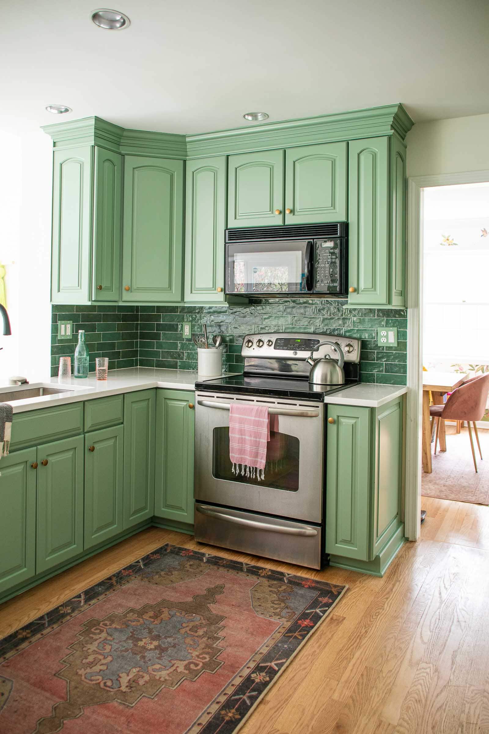 Vibrant Green Kitchen Makeover - At Charlotte's House