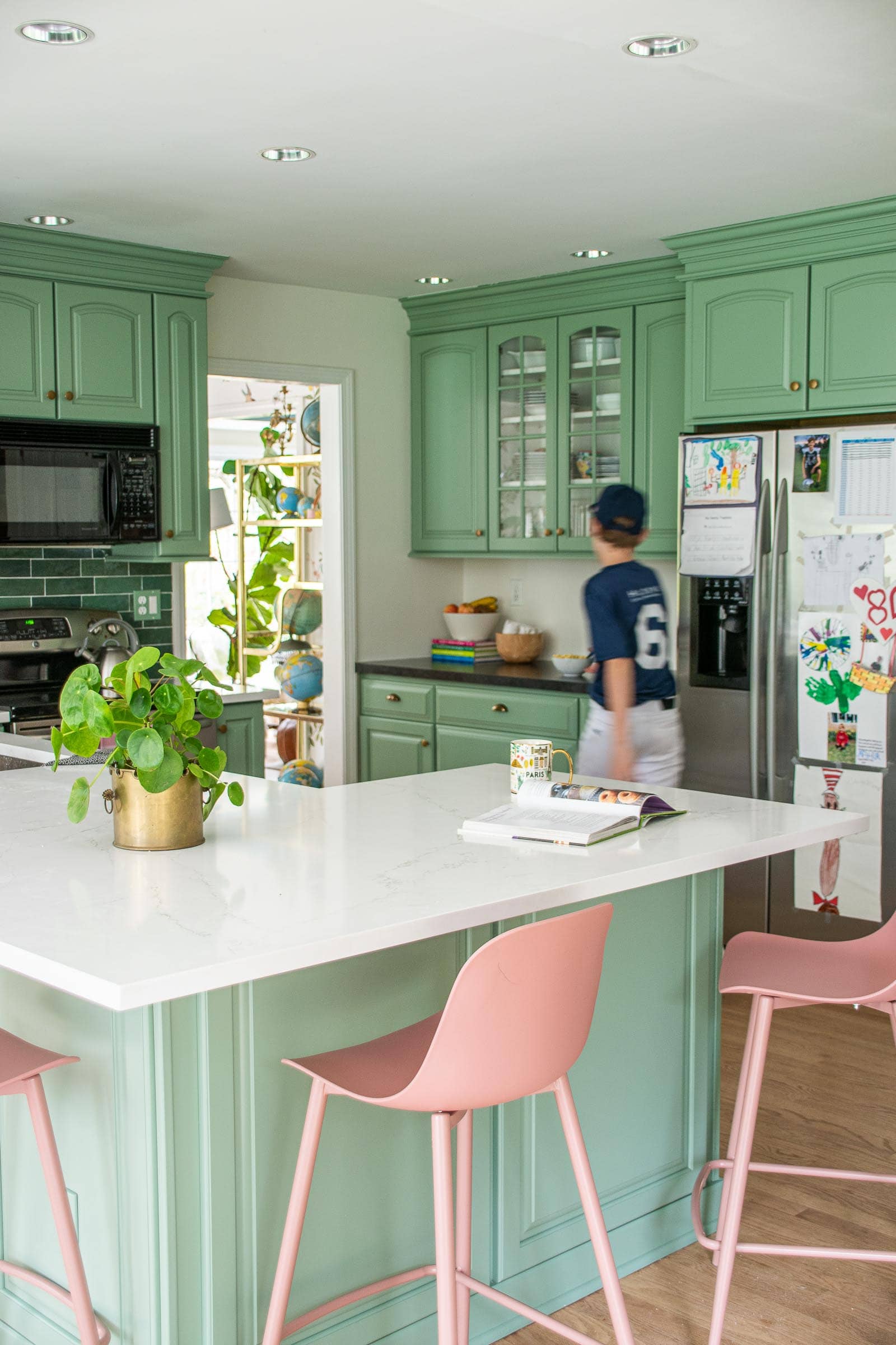 Vibrant Green Kitchen Makeover - At Charlotte's House