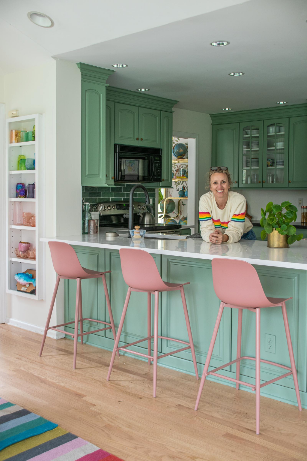 Vibrant Green Kitchen Makeover - At Charlotte's House