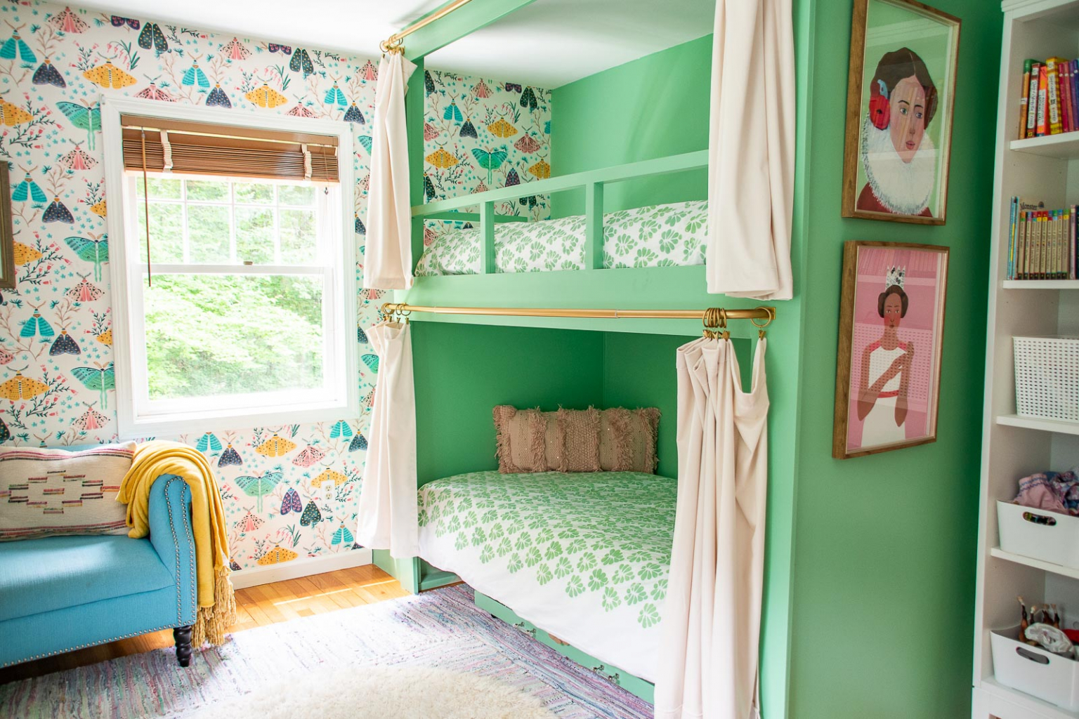 Girls Bedroom Makeover with DIY Bunkbeds and More - At Charlotte's House