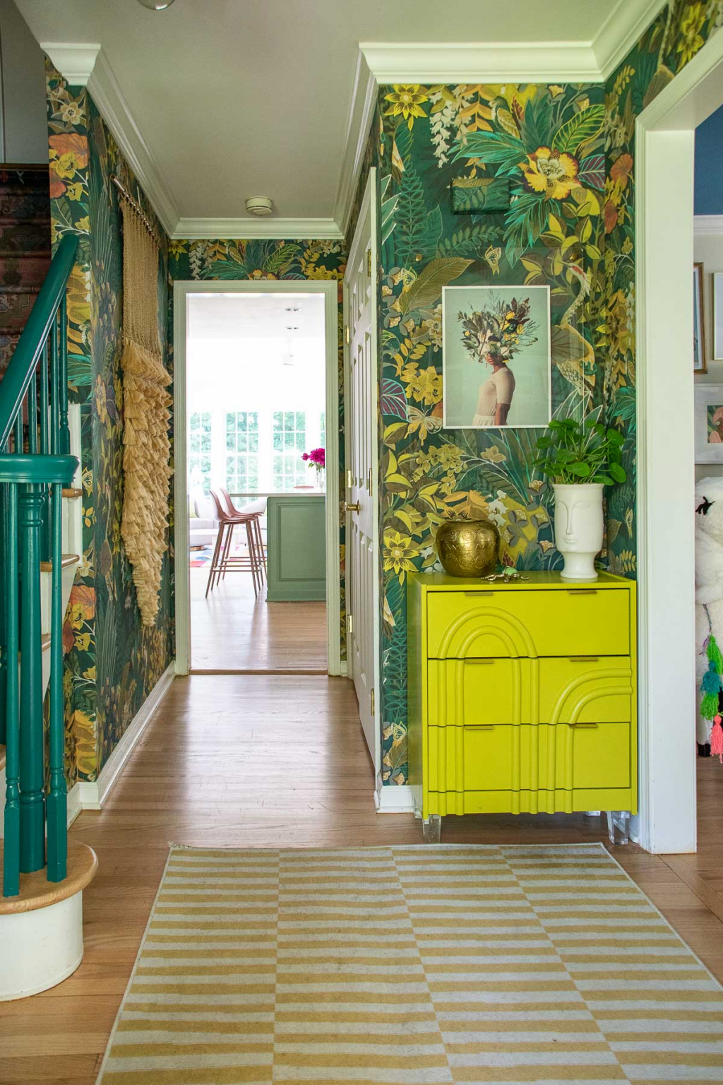 Foyer Reveal: Eclectic Wallpaper and Colorful Details - At Charlotte's ...