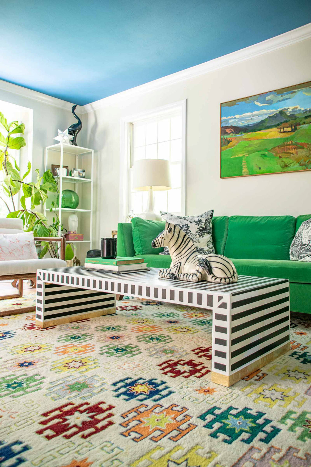 Painted Striped Coffee Table - At Charlotte's House