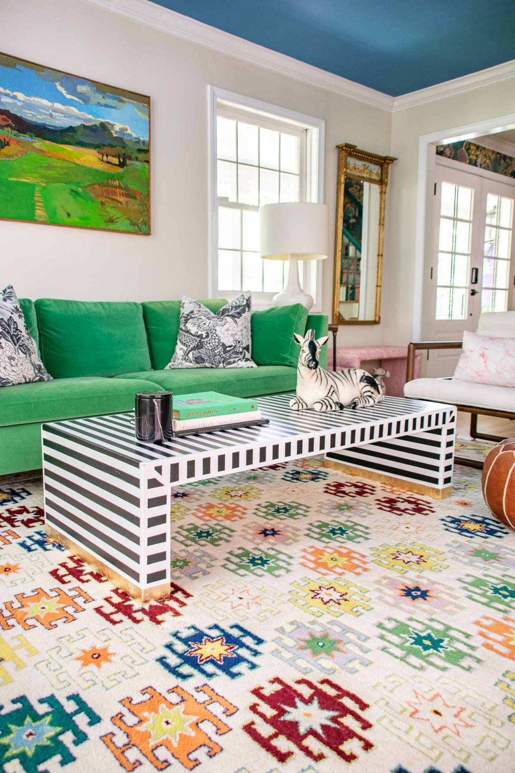 Painted Striped Coffee Table - At Charlotte's House