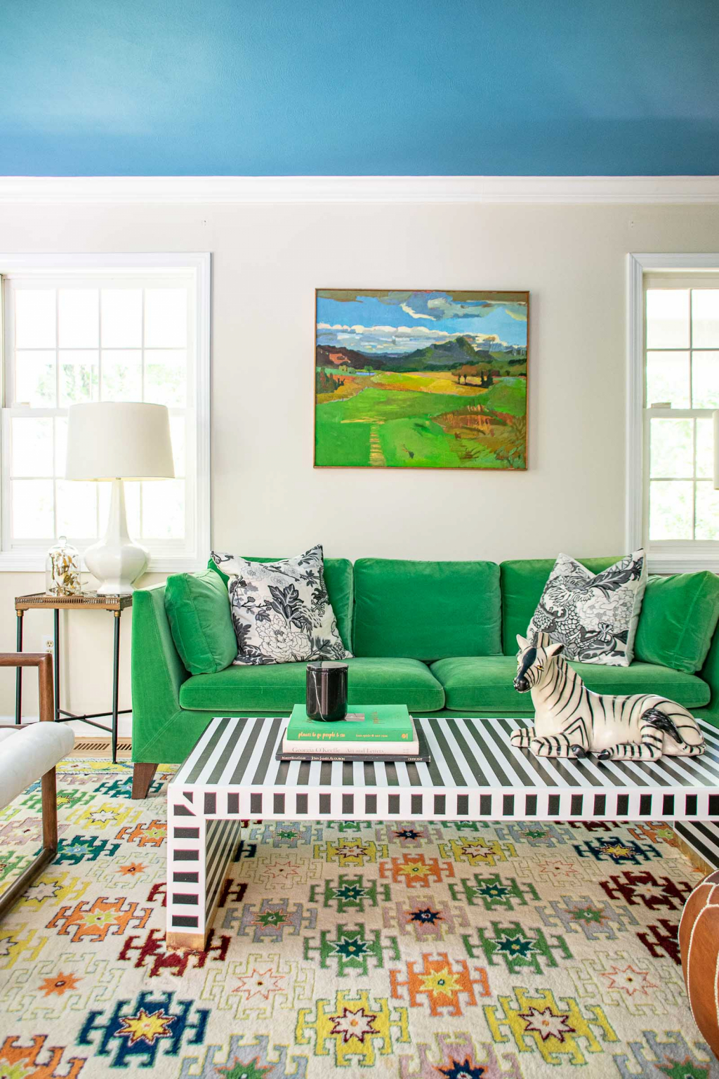 Painted Striped Coffee Table - At Charlotte's House