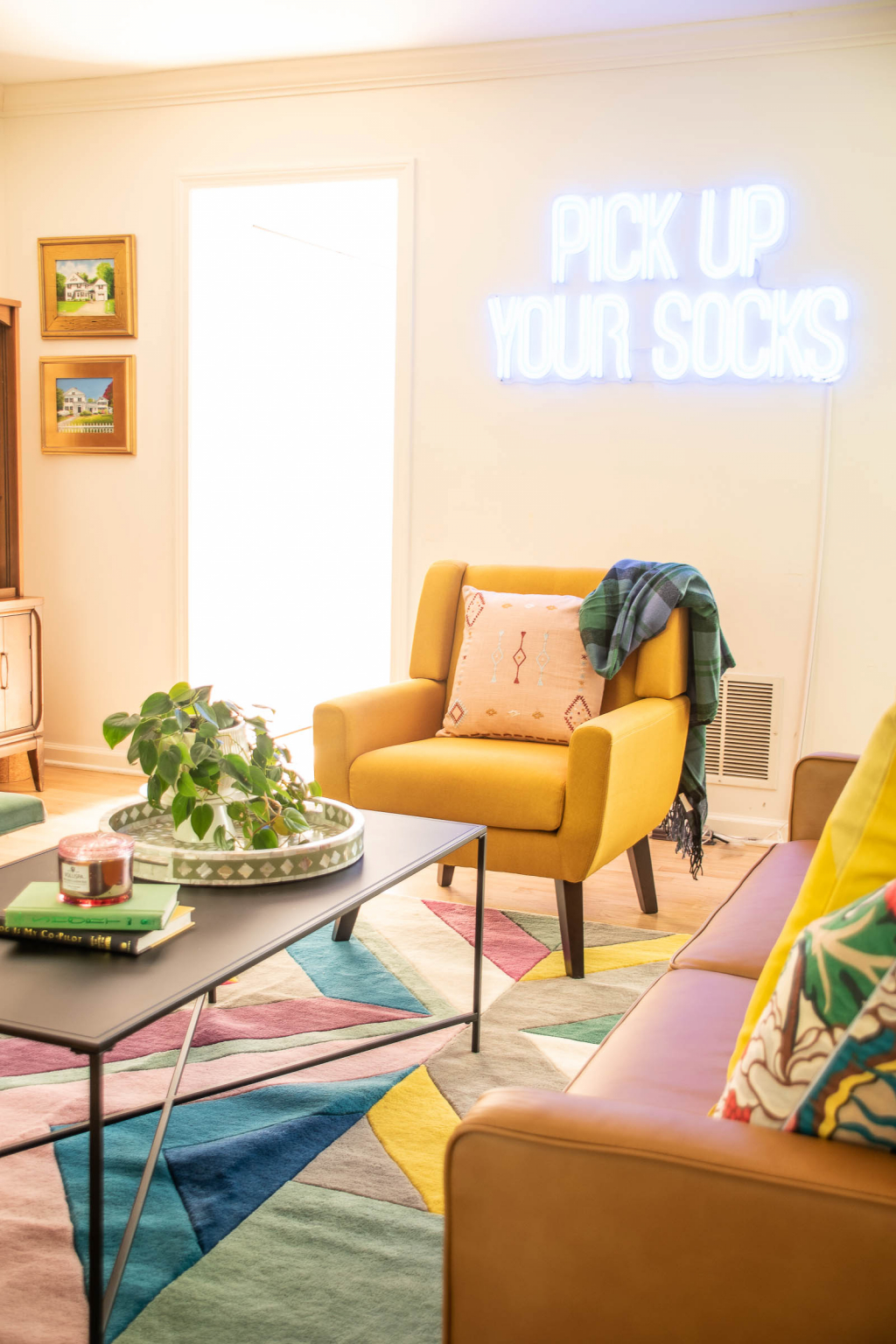 Adding Color and Pattern to Our Family Room - At Charlotte's House