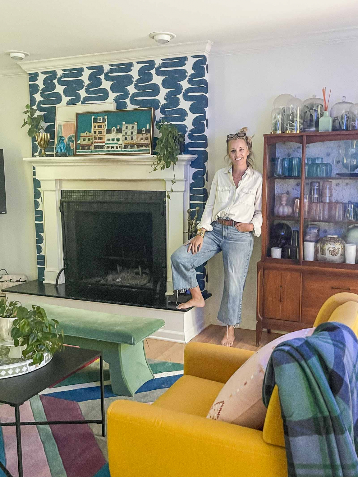 Adding Color and Pattern to Our Family Room - At Charlotte's House