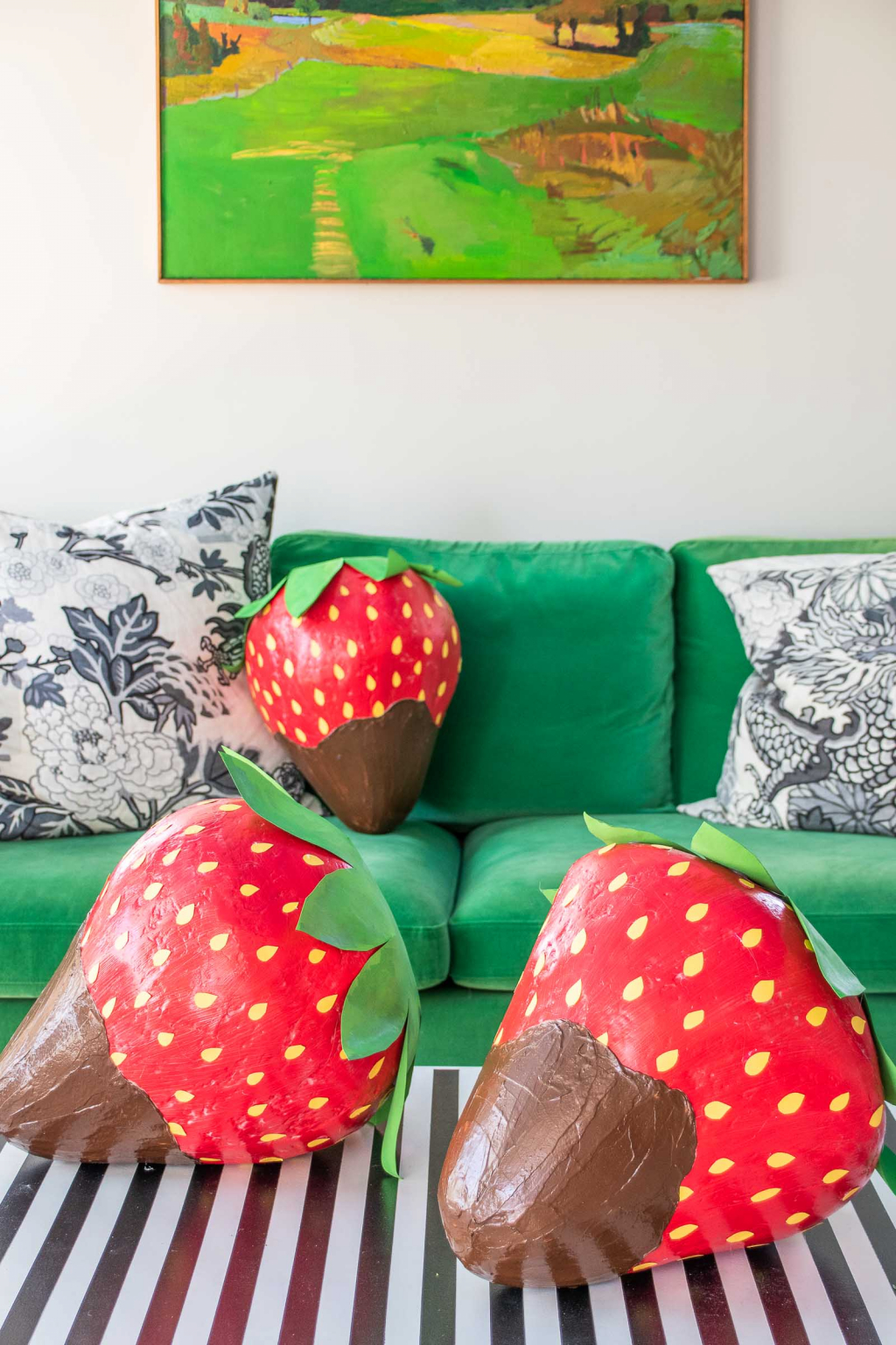 Giant Cardboard Strawberries-4 - At Charlotte's House