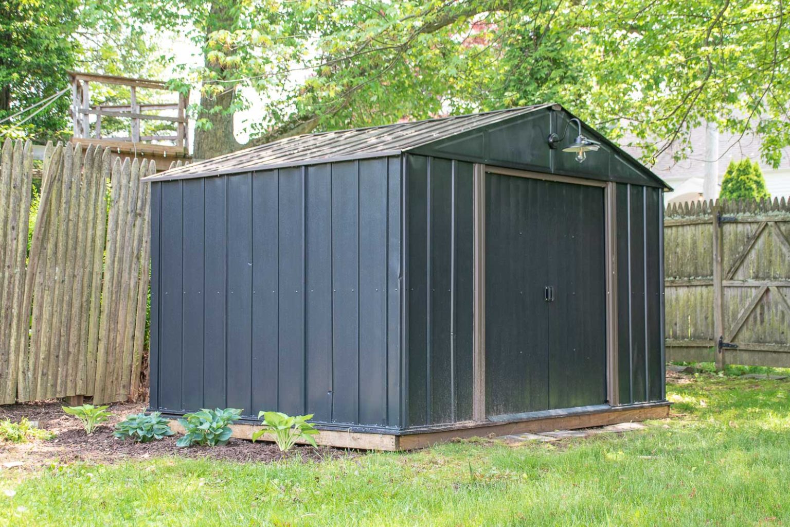 Metal Backyard Shed Makeover - At Charlotte's House